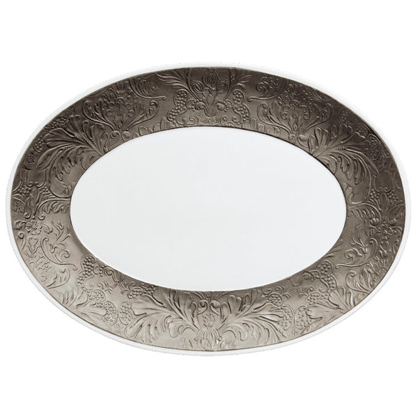 Oval Platter – Italian Renaissance Platinum Porcelain | Raynaud – Amiramour